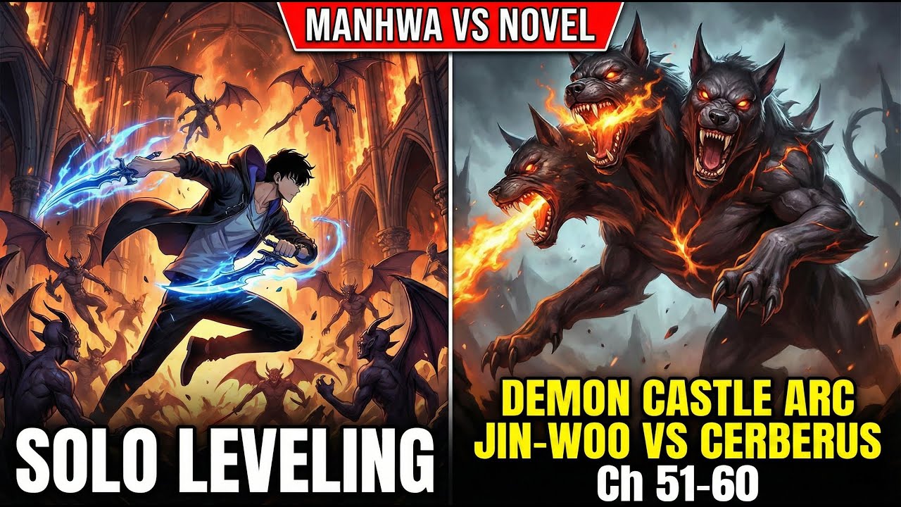 Jin-Woo vs 3-Headed Dog! (Ch 51-60)🔥 Demon Castle ka Khaufnaak Manzar ...