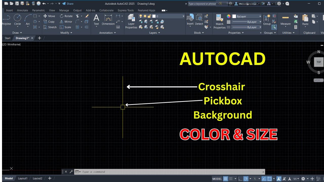 Autocad CROSSHAIR, PICKBOX, BACKGROUND size and color adjustment. NERD ...