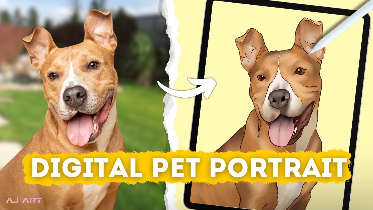 How to make a DIGITAL PET Portrait in Procreate | Step-by-Step Tutorial ...