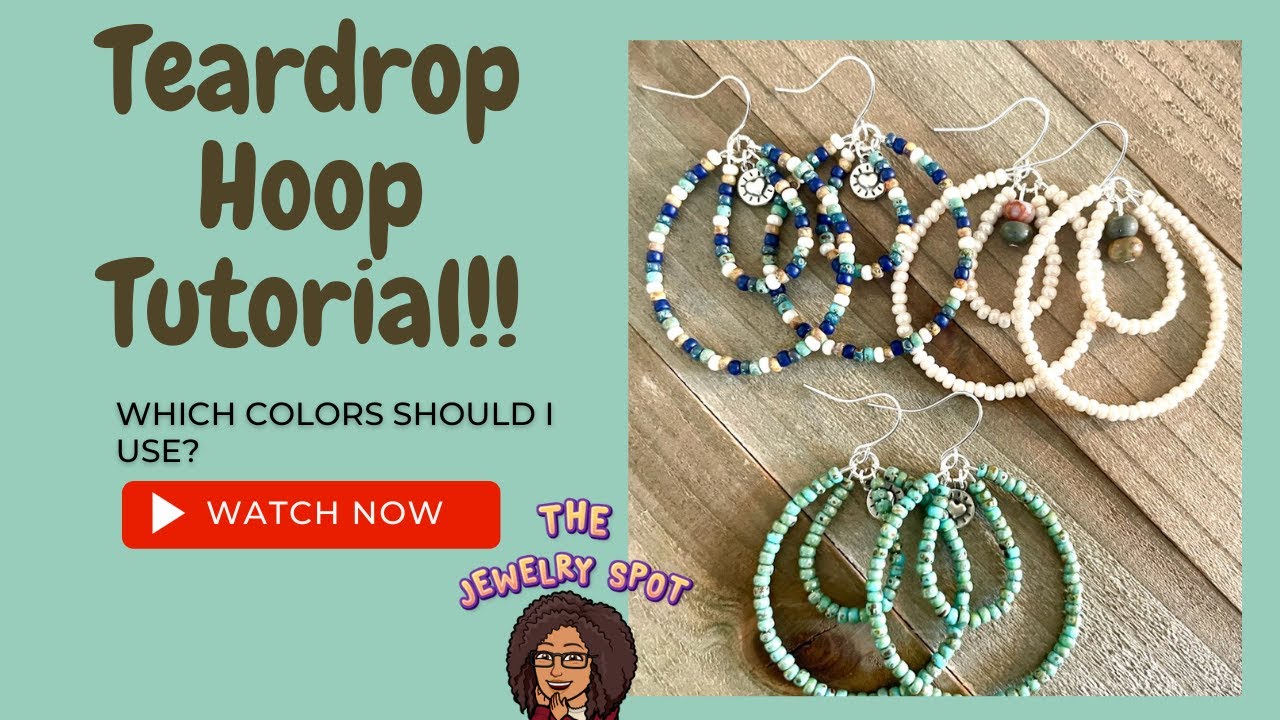 Let’s create teardrop hoops in different colors!, Double Teardrop Hoop ...