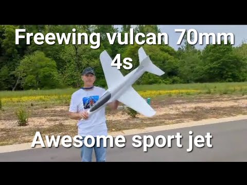 Maiden flight FREEWING vulcan 70mm 4s sport jet pilot Trav # ...