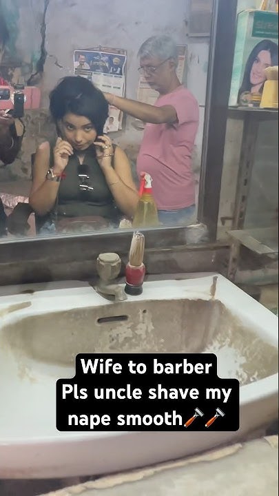 Why gents Barber shaved me so smooth ! Shaved my nape in gents barbershop !Girl nape shave at ...