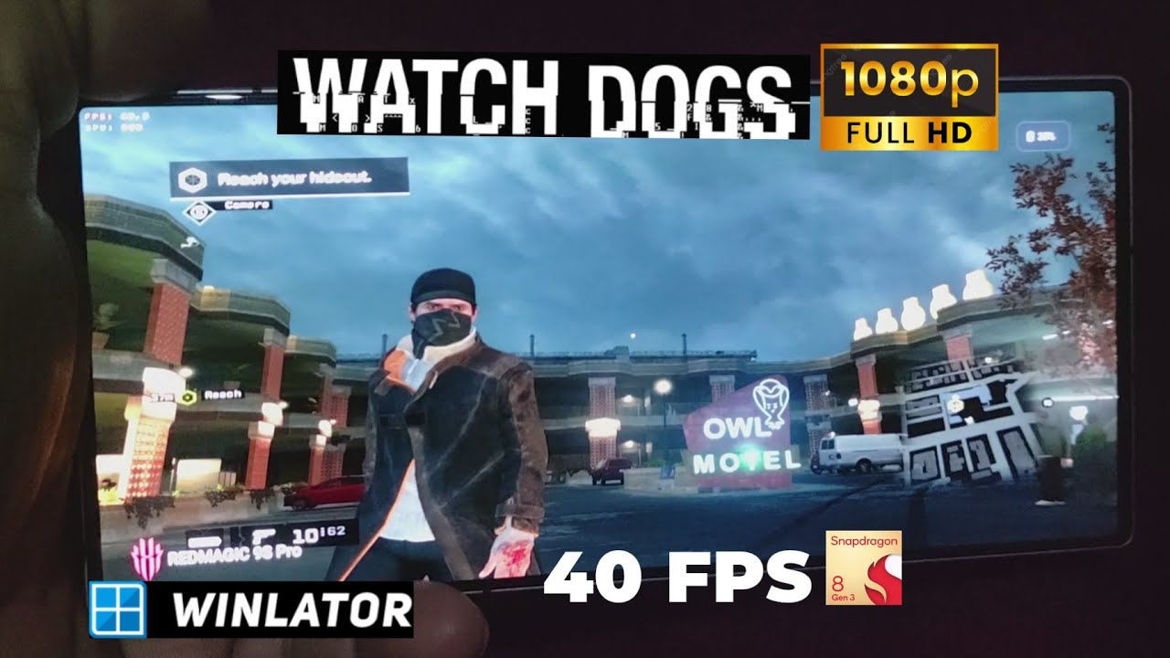 winlator Watch Dogs 1080p 40 FPS redmagic 9s pro 🔥 - YouTube