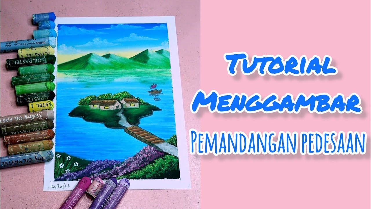 Tutorial menggambar pemandangan pedesaan @JovitaHobiGambardanMewarnai ...