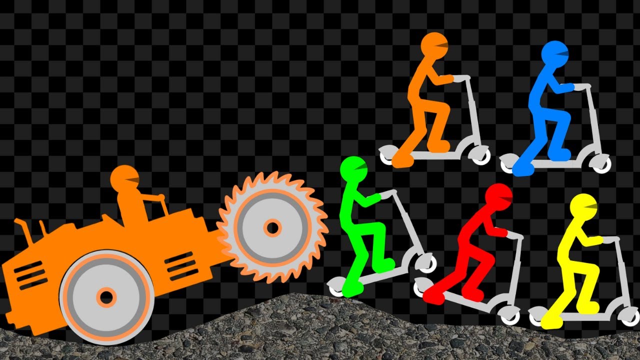 Dangerous Road Roller - Survival Scooter Race - YouTube