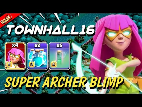 Super Archer Blimp Attack 🔥 TownHall 16 | Clash of Clans - YouTube