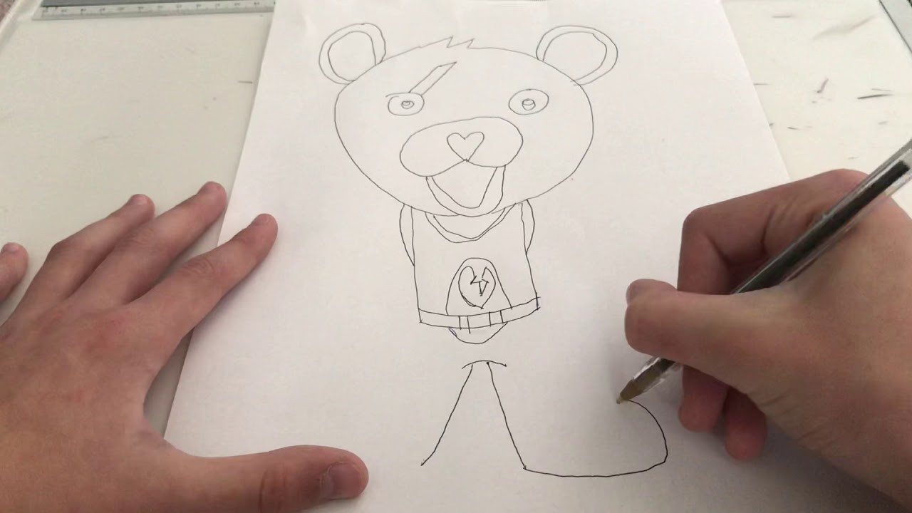How to Draw the Cuddle Team Leader from Fortnite - YouTube