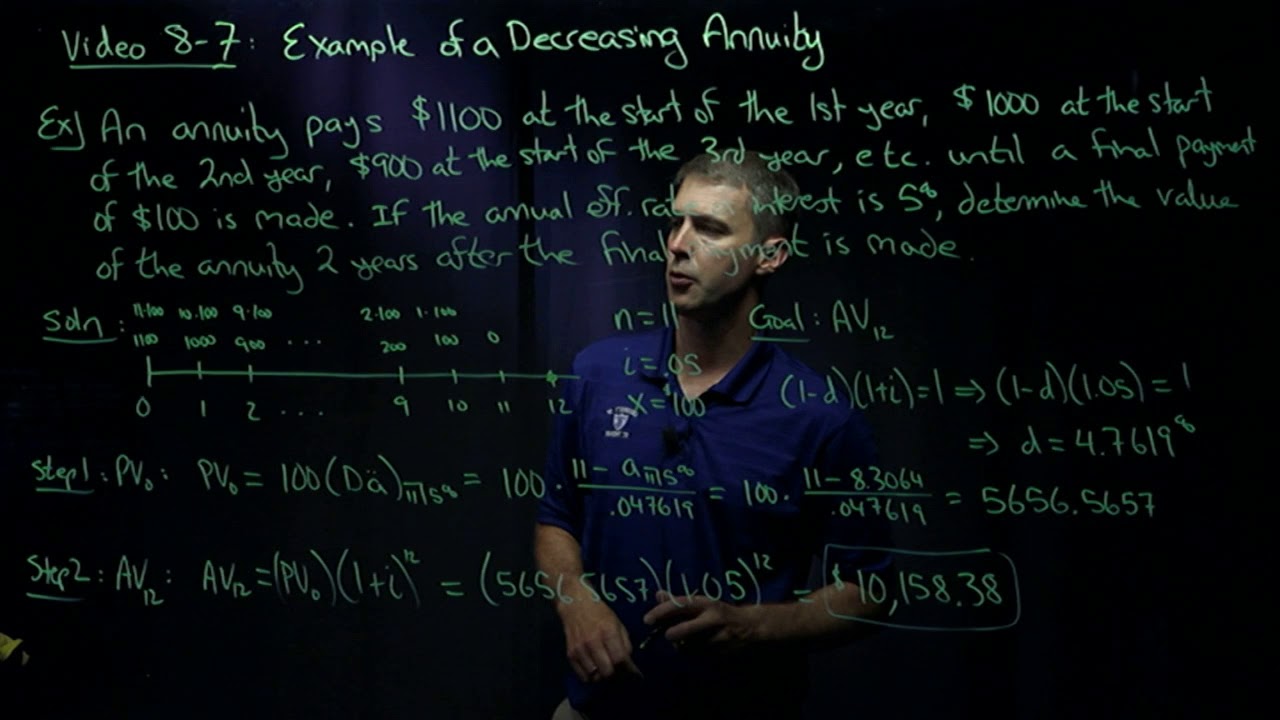 8-7: Decreasing Annuity Example - YouTube