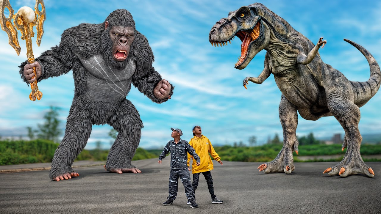 T-REX Stops KING KONG’s Furious Rampage – Epic Showdown Begins ...
