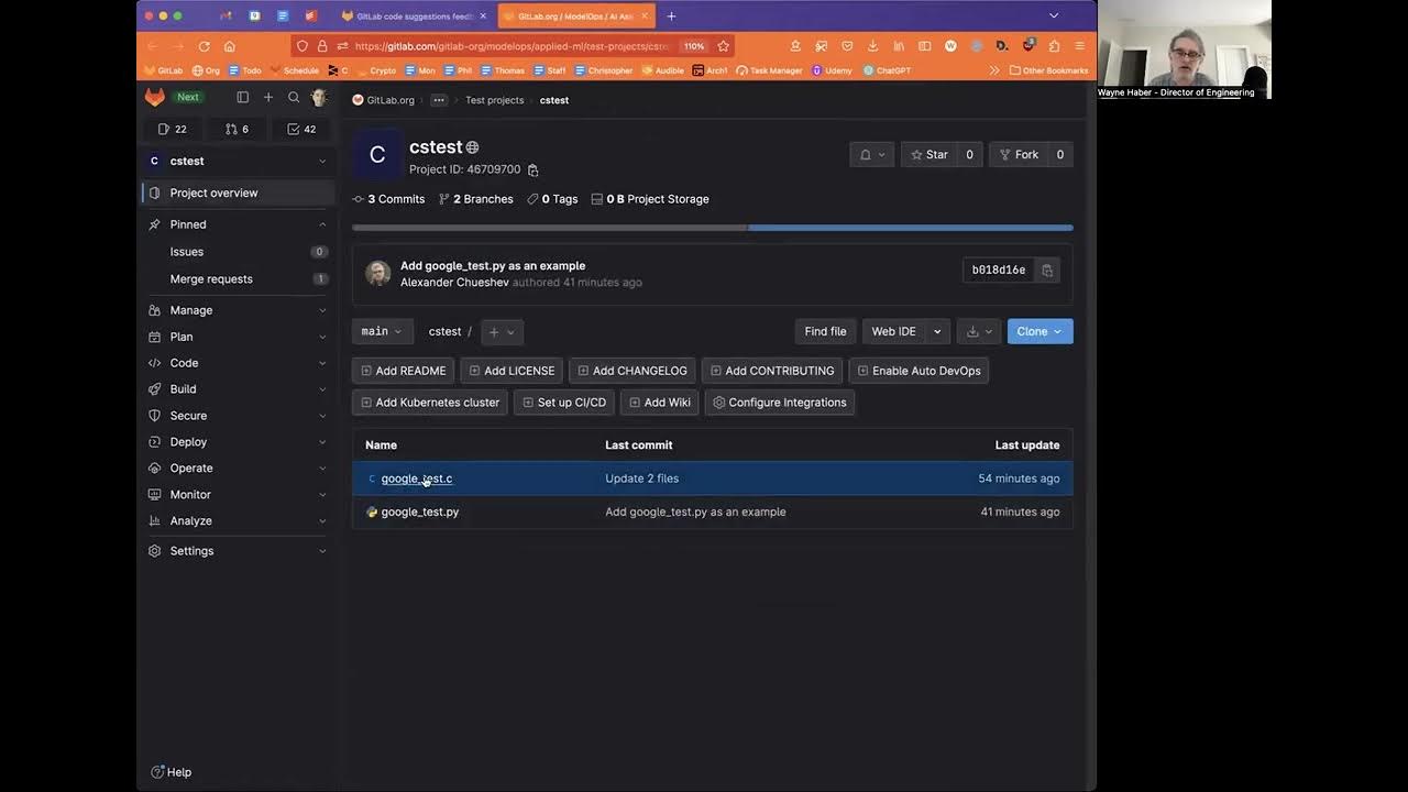 Test GitLab code suggestions feedback on using the Google model - YouTube