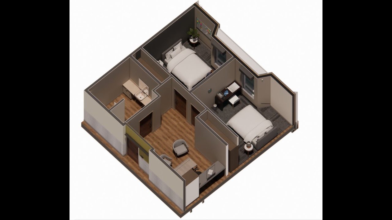 Flight School Student Residence Hall - Student Room Animation - YouTube