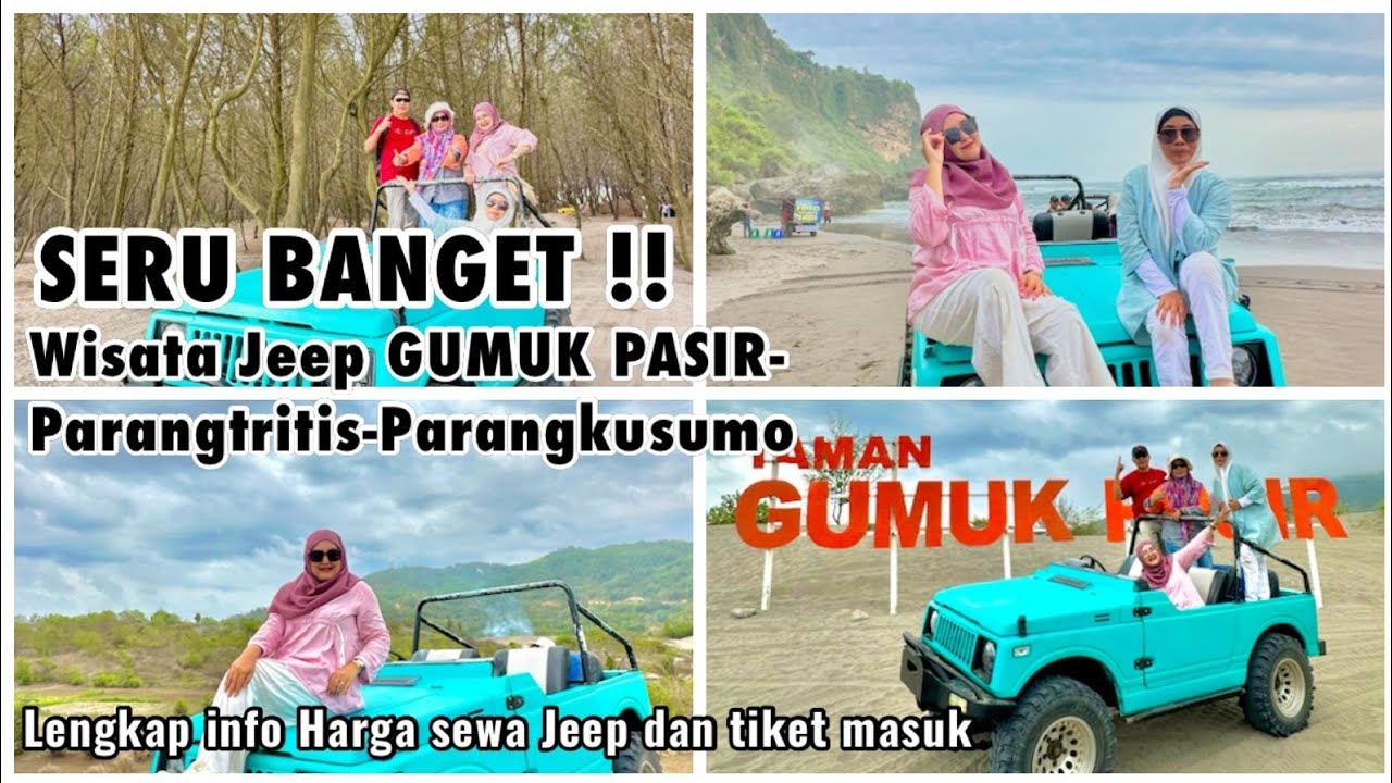 SERU BANGET !! WISATA JEEP GUMUK PASIR - PANTAI PARANGTRITIS - PANTAI ...