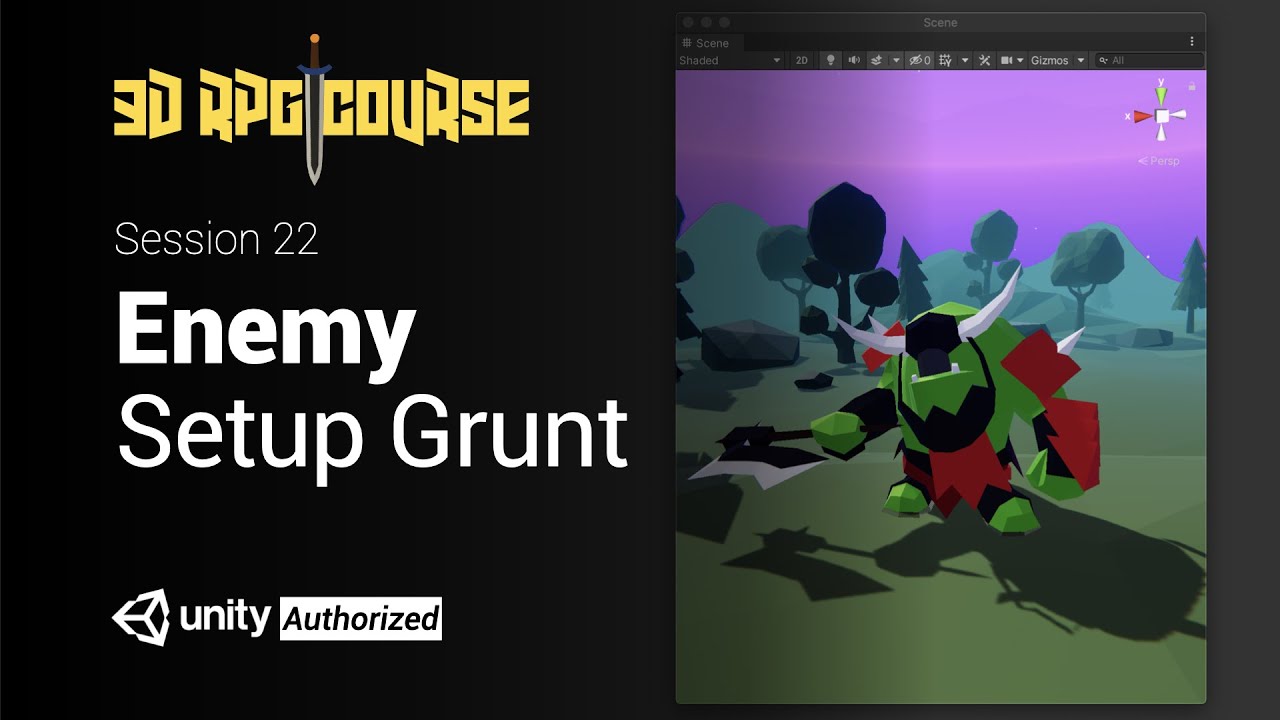 Unity3D RPG游戏开发教程|Core核心功能22:Setup Grunt 设置兽人士兵 - YouTube