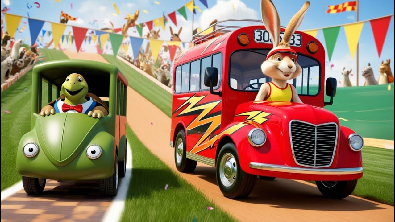 Hare and Tortoise Race | Animal Song | Nursery Rhymes | Kids Song - YouTube