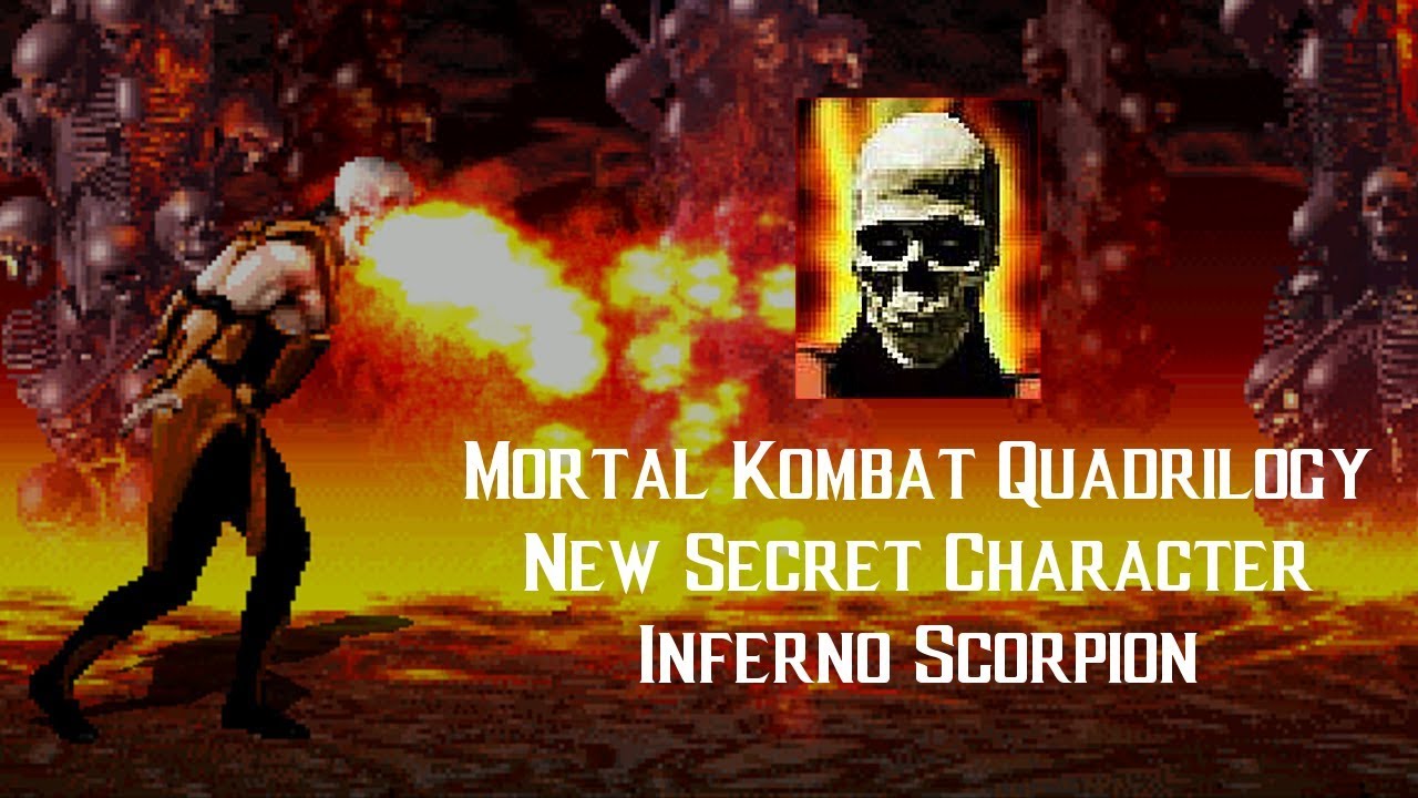 Mortal Kombat Quadrilogy v1.02b NEW SECRET CHARACTER (Inferno Scorpion ...