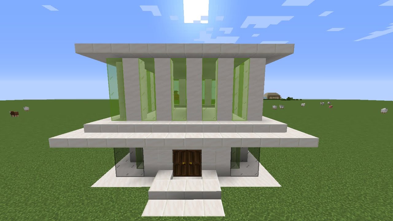 Minecraft Modern House Build Tutorial Series White Blocks - YouTube