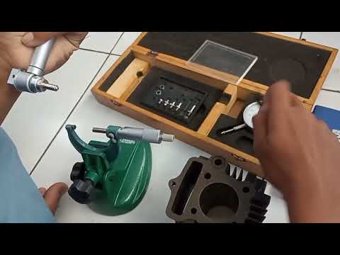 cara mengukur blok cylinder menggunakan bore gauge - YouTube