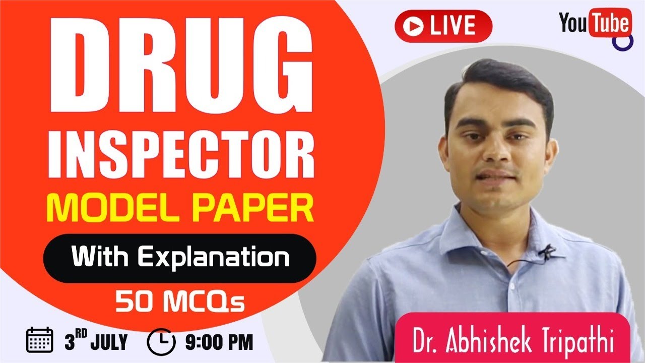 DRUG INSPECTOR Test-2 | 50 Important Questions | With Explanation - YouTube