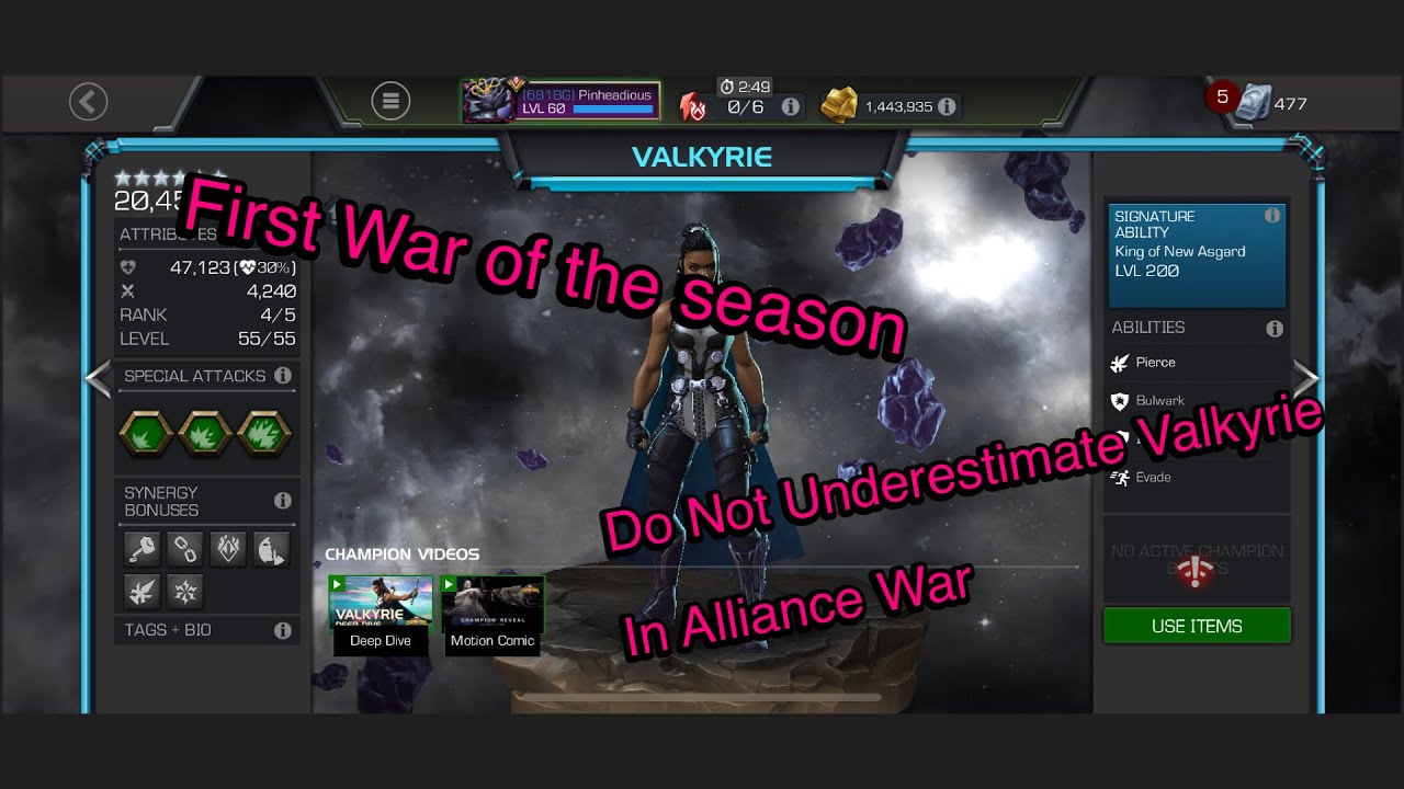 First Alliance War of Season 41 || mcoc || Valkyrie showcase || Abs Man ...