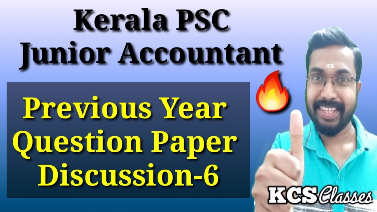 Kerala PSC Junior Accountant|Previous Year Question Paper Discussion-6 ...