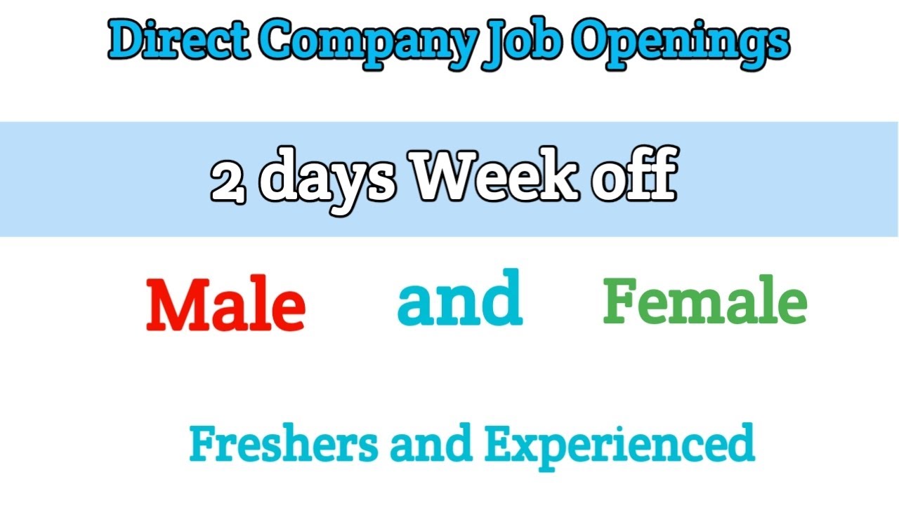 5 days Only Working Permanent Job Openings - YouTube