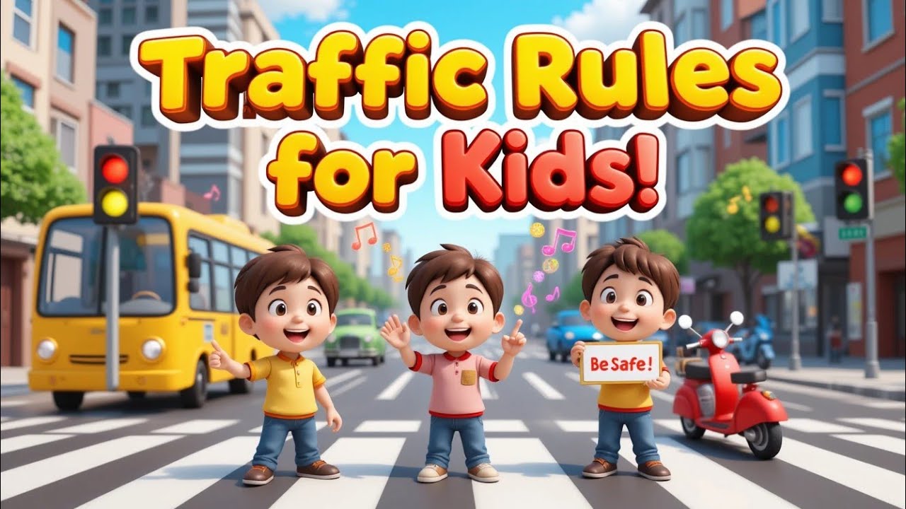 Traffic Rules for Kids 🚦 | Fun Safety Rhyme with 3D Cartoon Animation ...