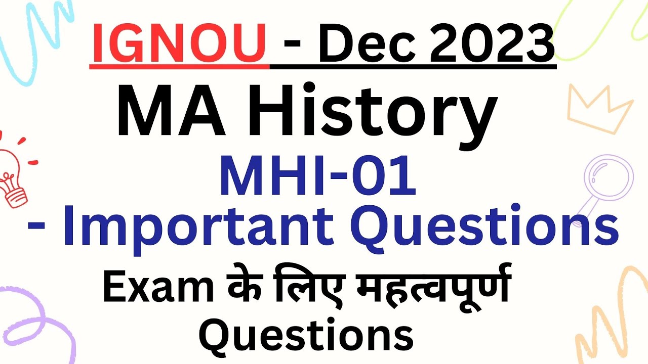 MA History MHI-01 - Important Questions || IGNOU || @TheENub @NubInfo ...