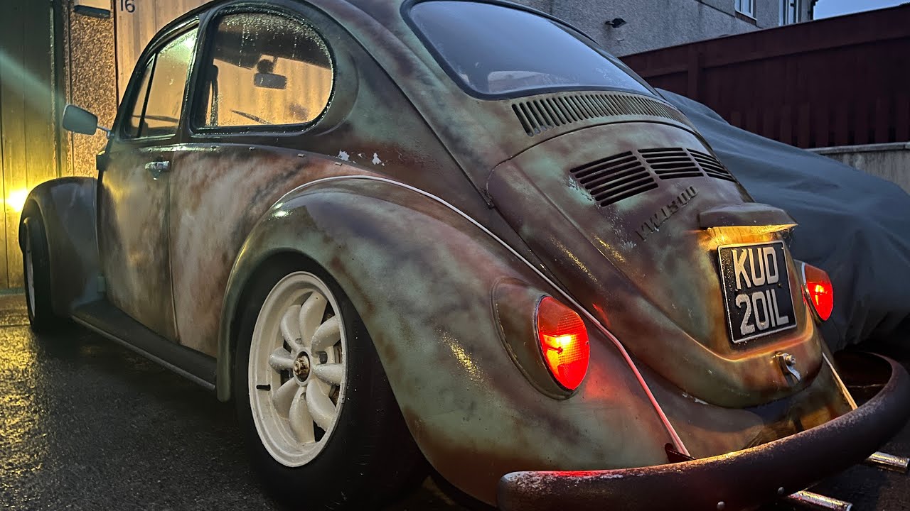 vw patina bug rear rusted bumper irons repaired and fitted !! - YouTube