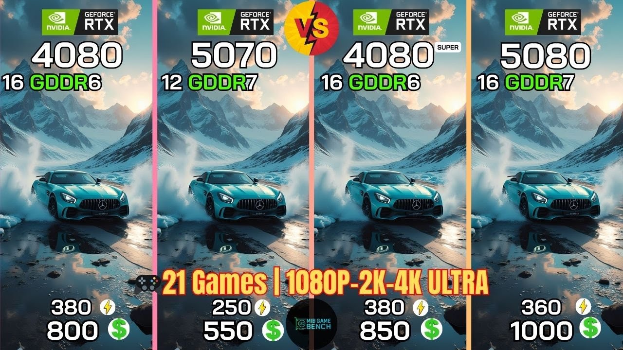 RTX 4080 vs RTX 5070 vs RTX 4080 Super vs RTX 5080 I 21 GAMES TESTED ...