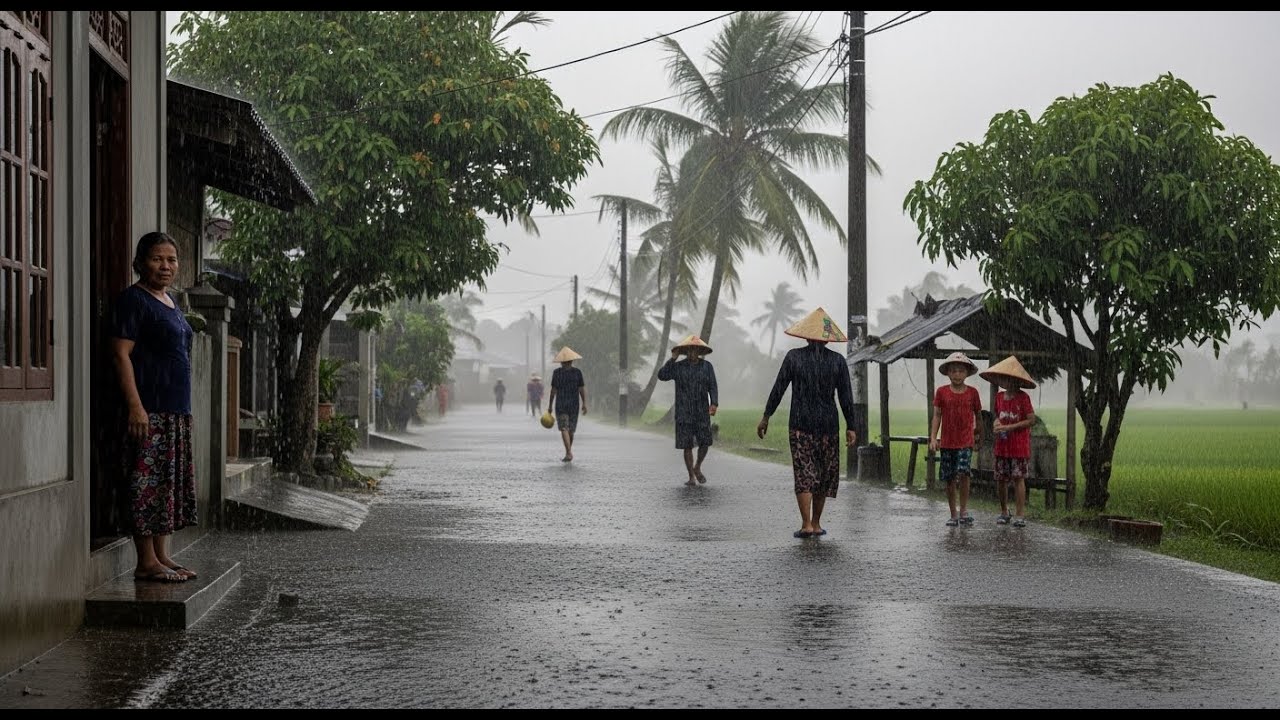 The biggest heavy rainstorm in history in the village!!! very heavy ...