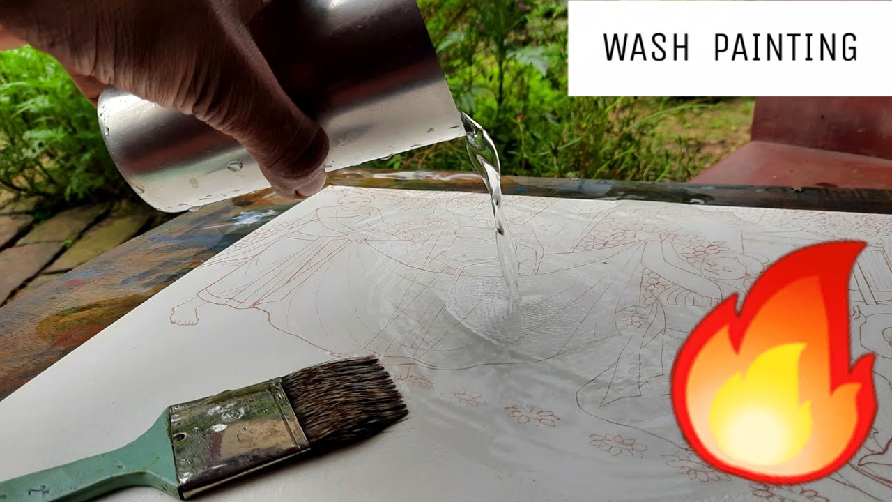 Wash Painting....🔥🔥Traditional painting process of India #washpainting ...