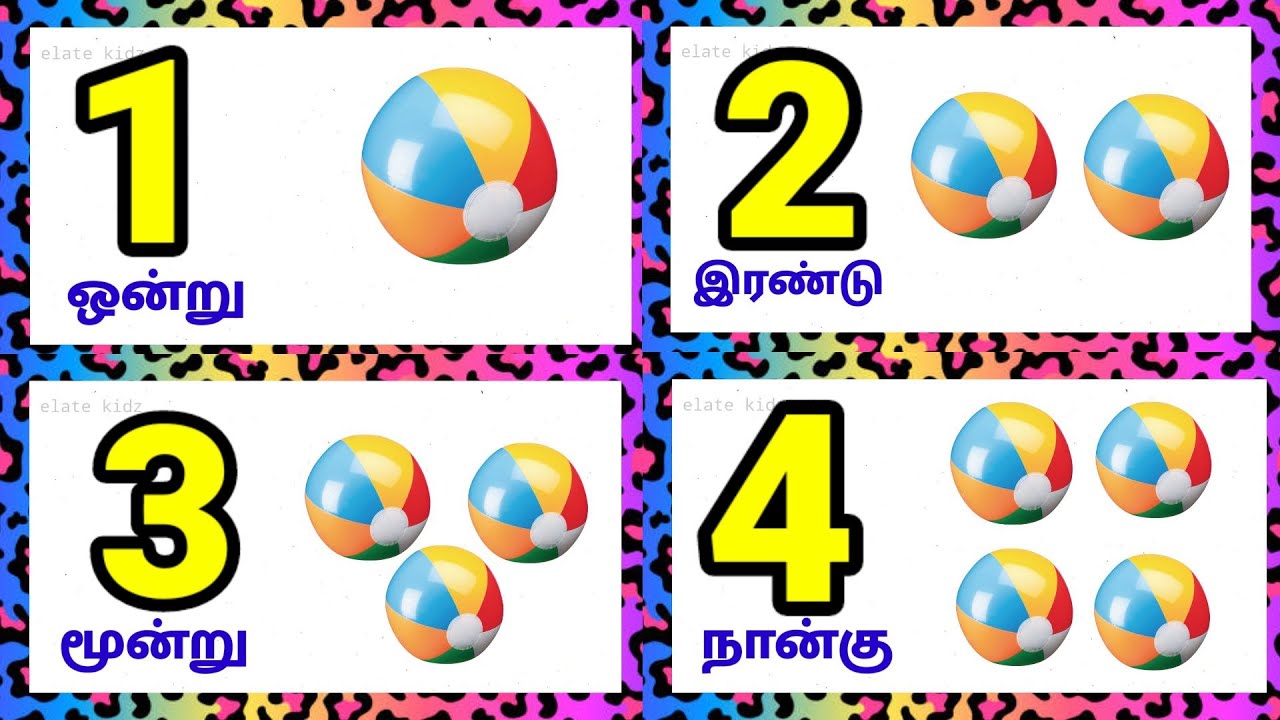 எண்கள் 1 - 20 / Numbers / Learn numbers 1 - 20 in tamil for kids ...