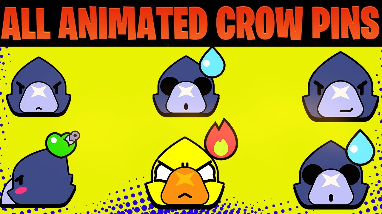 ALL ANIMATED CROW PINS! - BRAWL STARS - YouTube