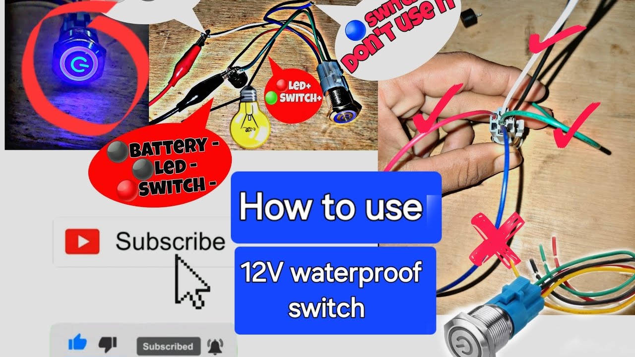 How to use 12 volt waterproof switch - YouTube
