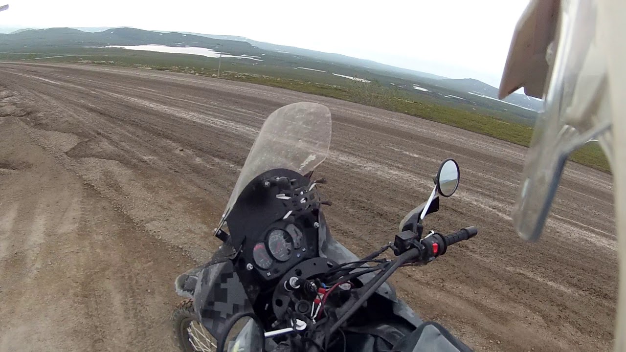 Dalton Highway, Alaska, KLR650 on slippery Mud. - YouTube