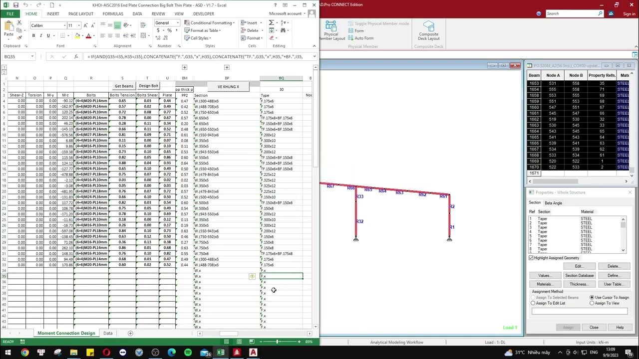Extract Member Size And Internal Forces From Staad Pro To Autocad Youtube