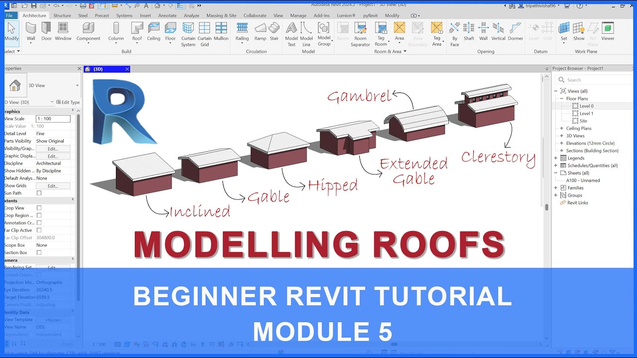 Roof Modelling in Revit | Inclined, Gabel, Hipped and Complex Roofs ...
