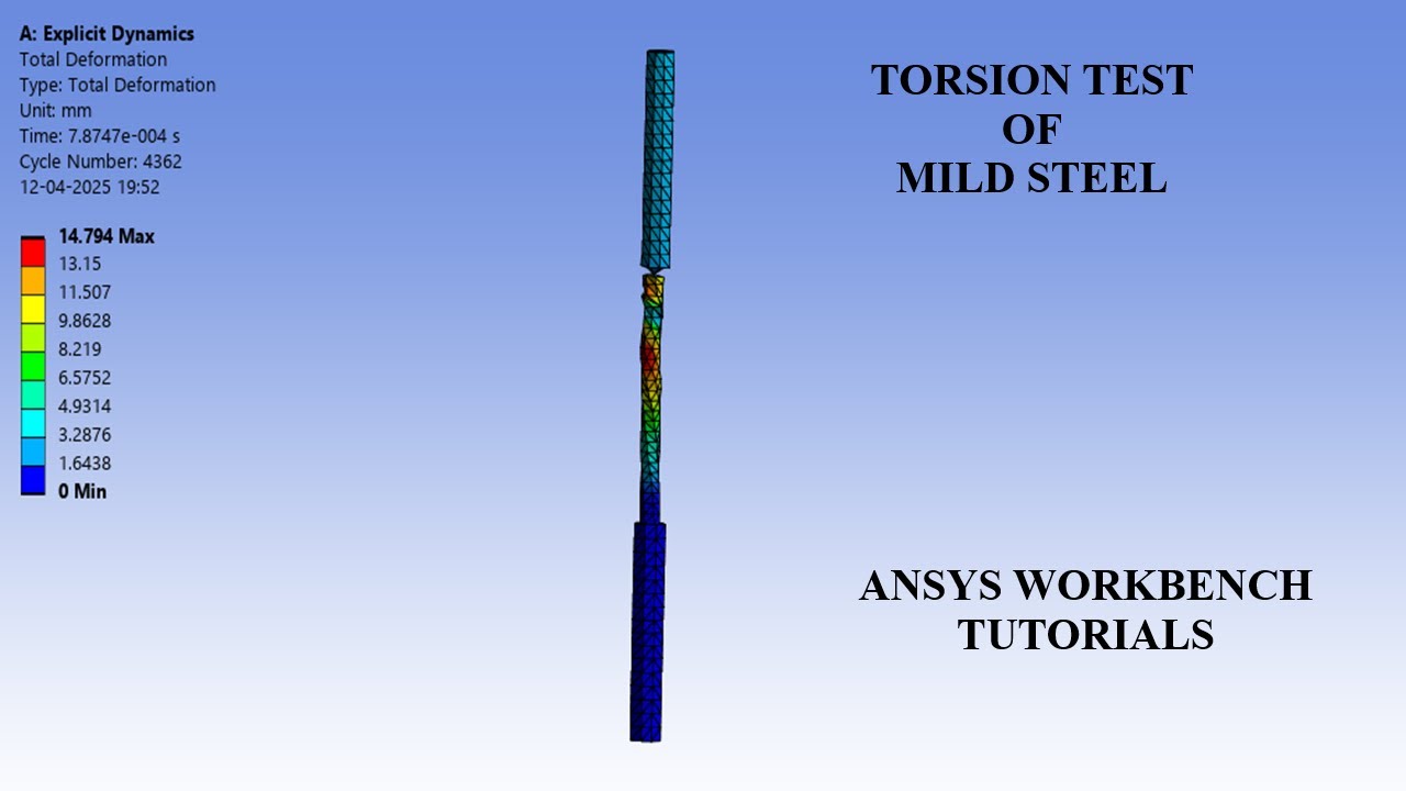 Torsion Test | Explicit Dynamics | Steel Cylindrical Rod | Breaking of ...