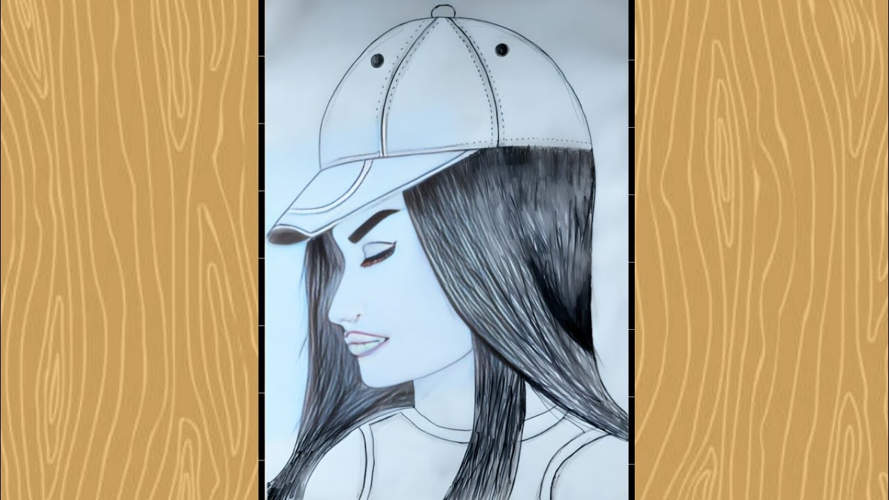 How to draw beautiful girl wearing cap || Step by step || Pencil Sketch ...