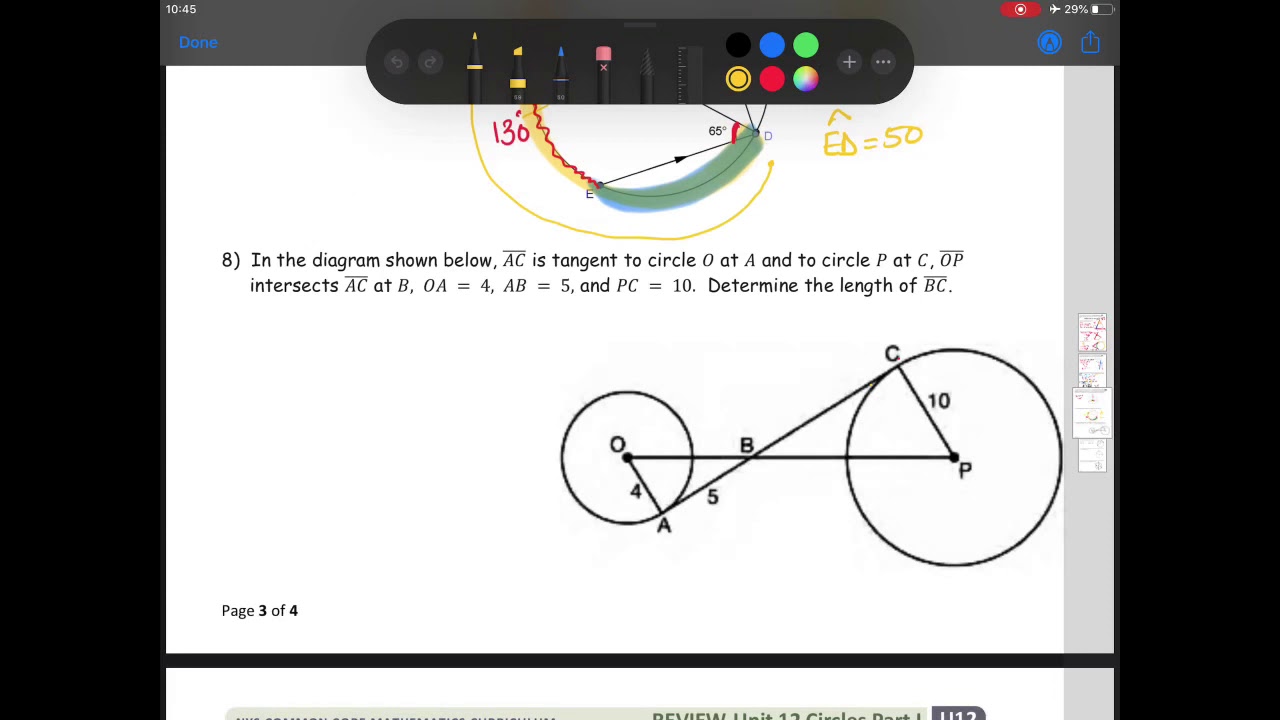 Unit 12 Review -Circles 1 Part 2 - YouTube