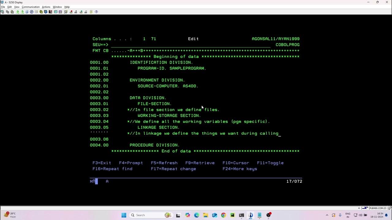 COBOL Tutorial - 1 || Structure of a Cobol Program || Cobol Divisions - YouTube