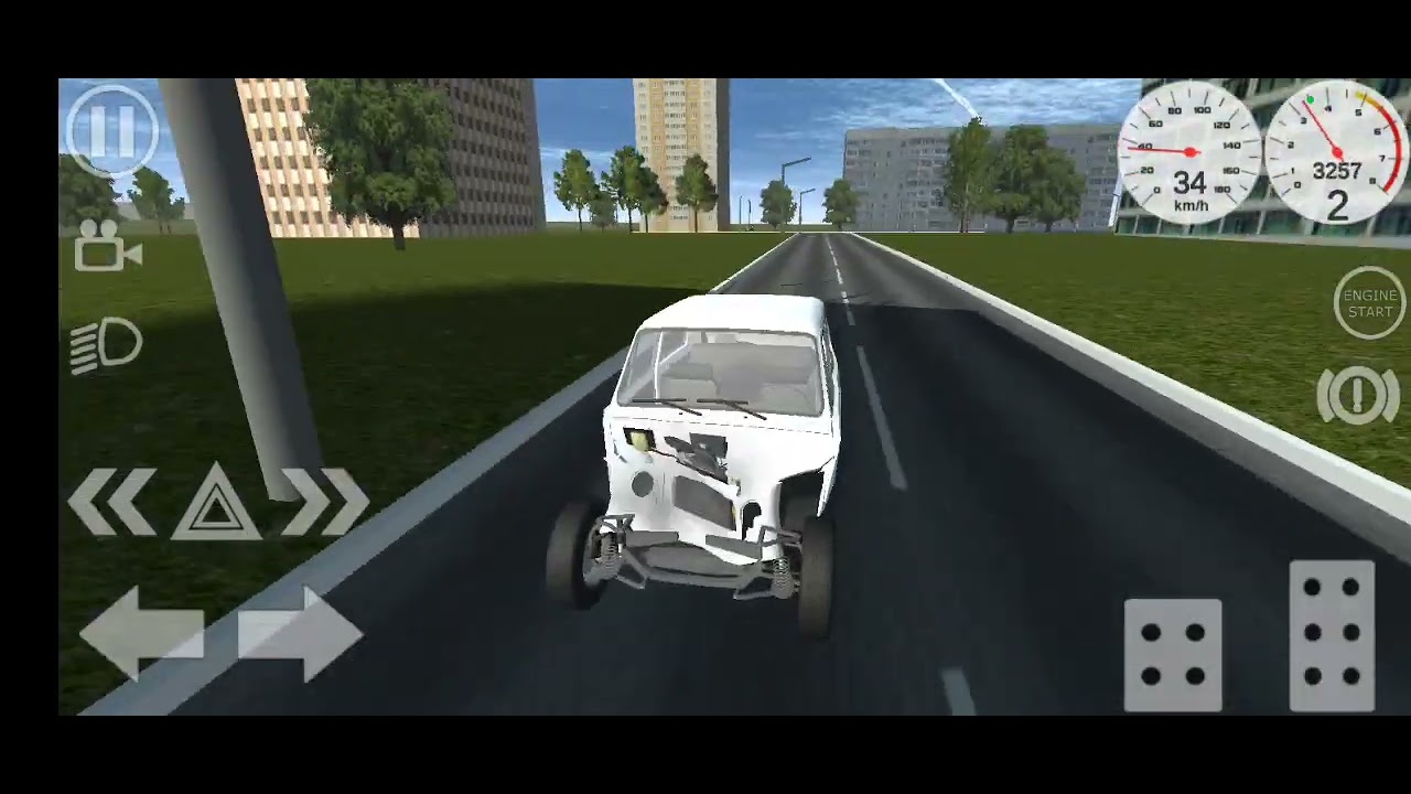 Simple car crash physics simulator white car chase 6 - YouTube