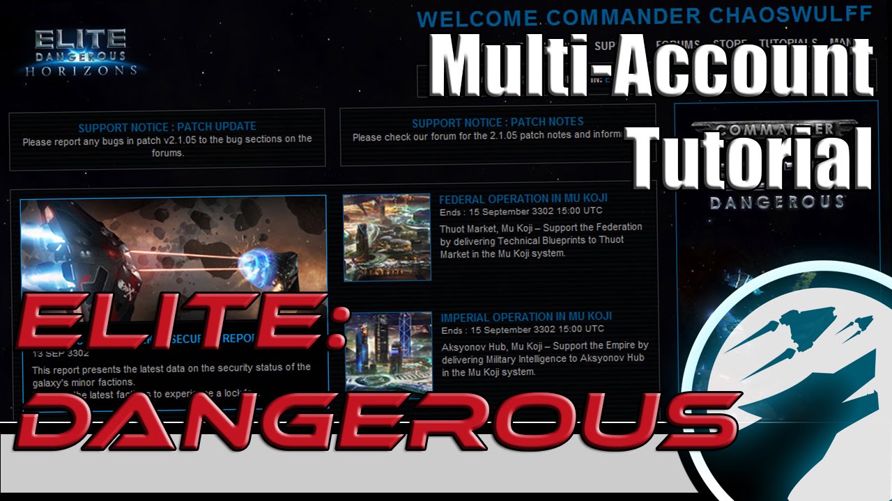 Elite: Dangerous - Multi Account Tutorial - YouTube