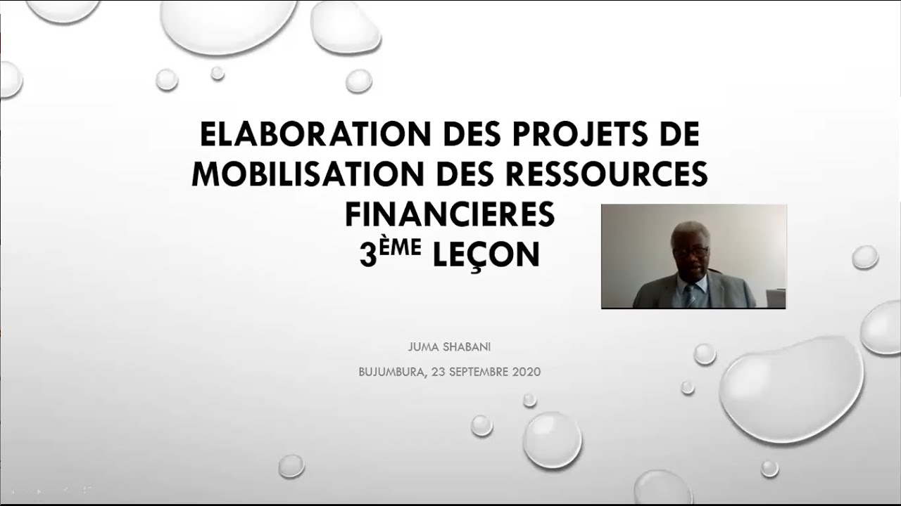 Elaboration des Projets de Mobilisation des Ressources Financières ...