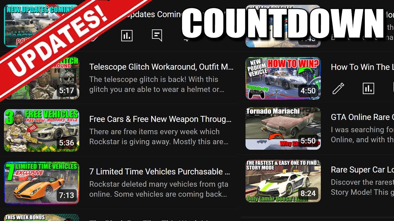 24 Hour Countdown - 2025 First Updates - New Vehicles & Items | GTA 5 ...