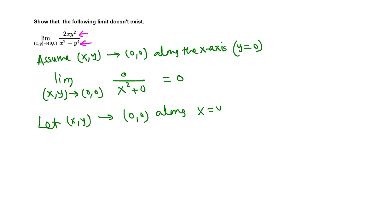 Calc Iii Show That A Limit Does Not Exist Youtube