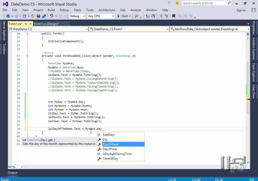016 متغيرات التاريخ الجزء الثاني (Visual Studio 2015, Visual Basic, Visual C Sharp) - YouTube