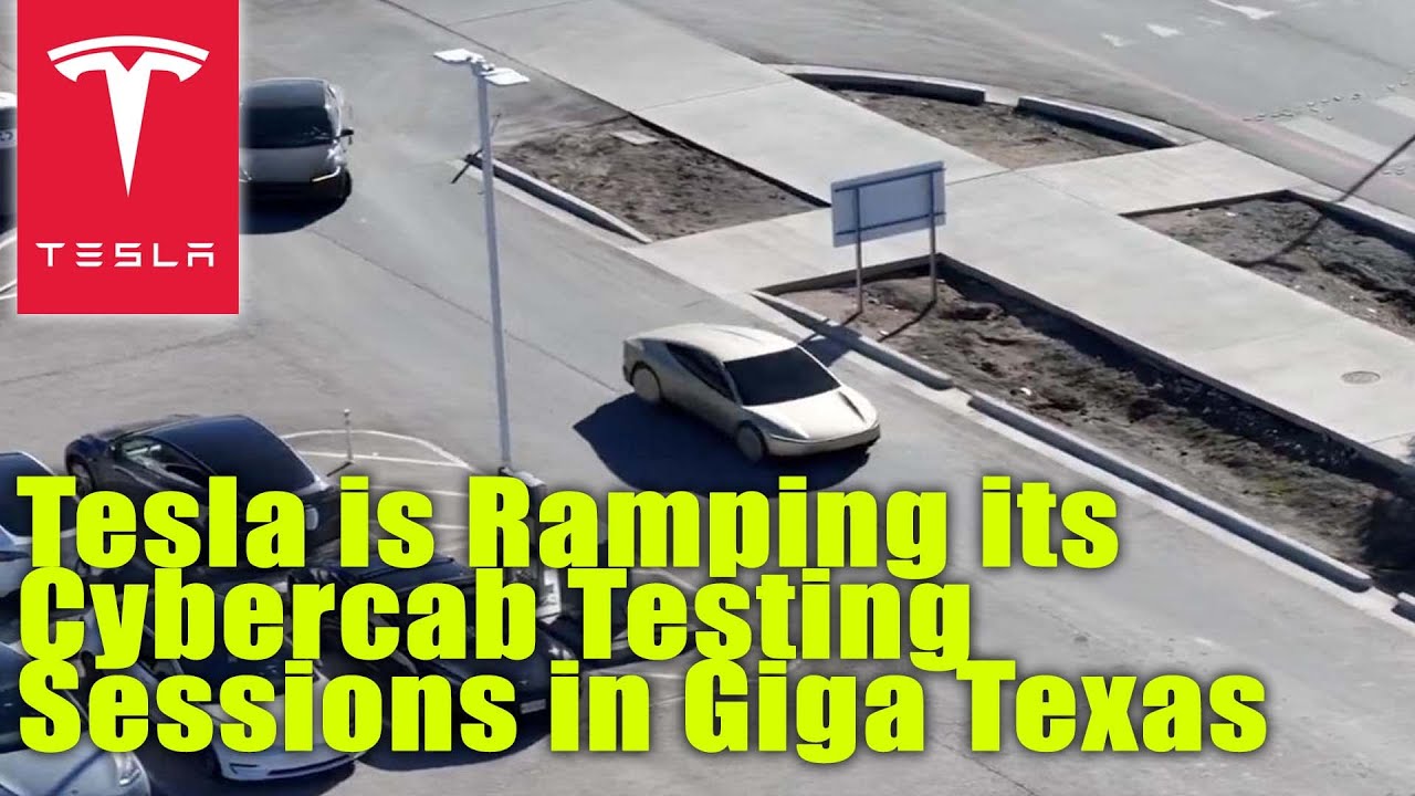 Tesla is Ramping its Cybercab Testing Sessions in Giga Texas - YouTube