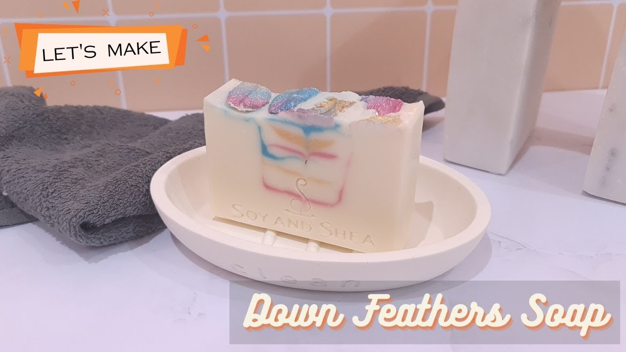 Down Feather Soap Bar - Attempting a Secret Feather Swirl - YouTube