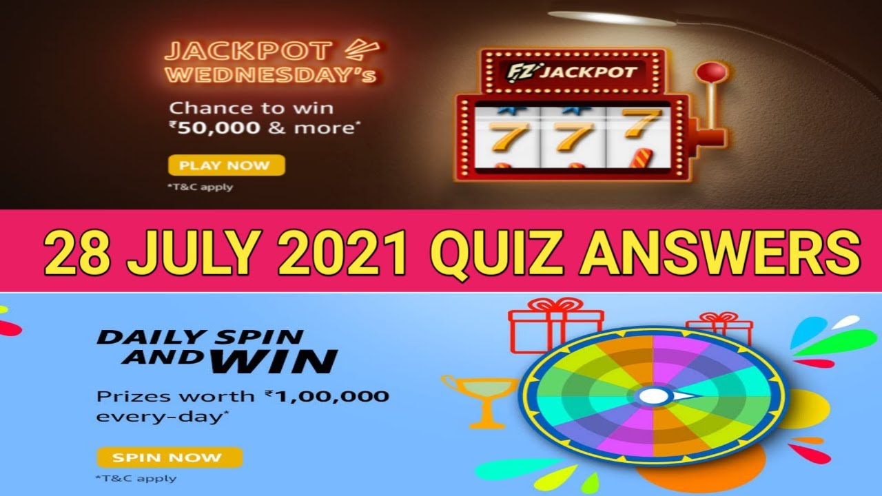 Amazon Jackpot Wednesday Quiz Answers Today | Win 1000 Amazon Pay ...